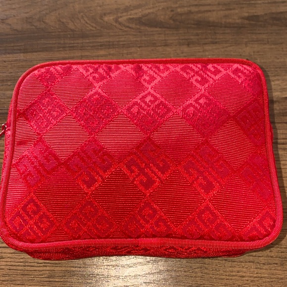 Givenchy | Bags | Amarige By Givenchy Red Monogram Fabric Makeup Bag ...